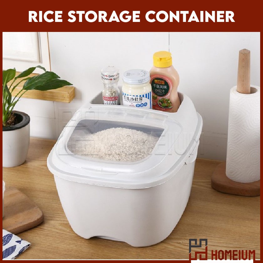 10KG Rice Storage Box Rice Box Dispenser Container Cereal Storage Box ...
