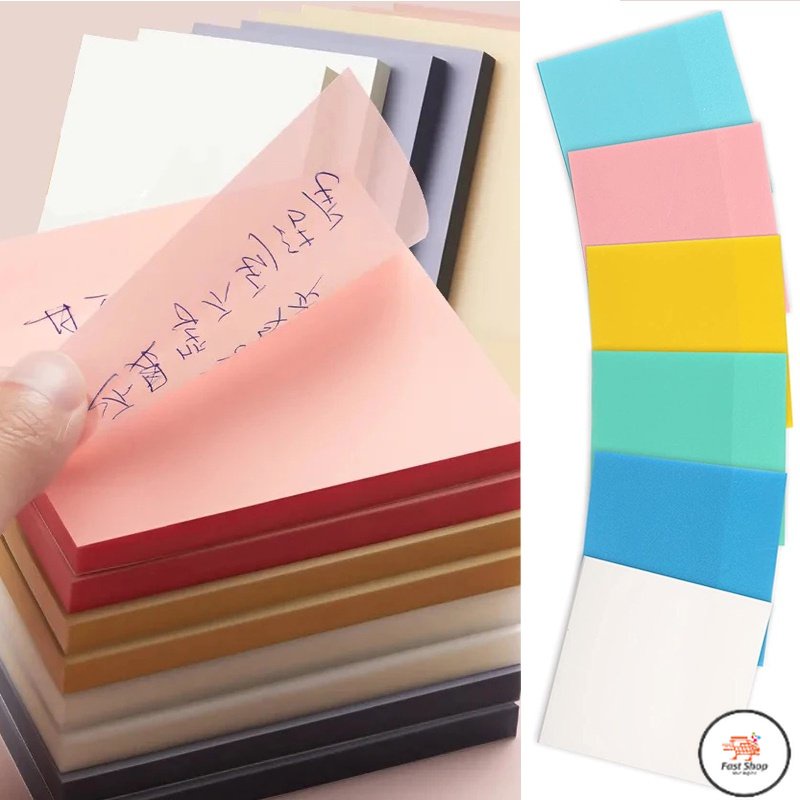FS 50 Pcs Colorful PET Transparent Memo Pad / Simple Self-Adhesive ...