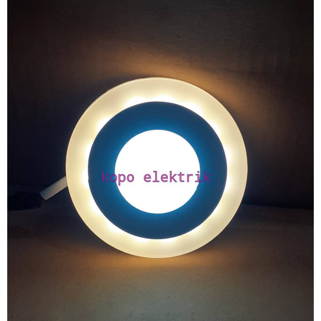PUTIH White Ring Yellow LED panel Downlight 3+3 watt | Shopee Malaysia