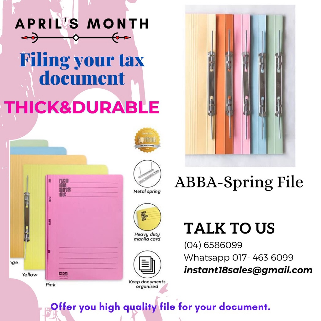 READY STOCK Abba/Manila Spring Flat File/Manila Fail Kertas/File Filing ...