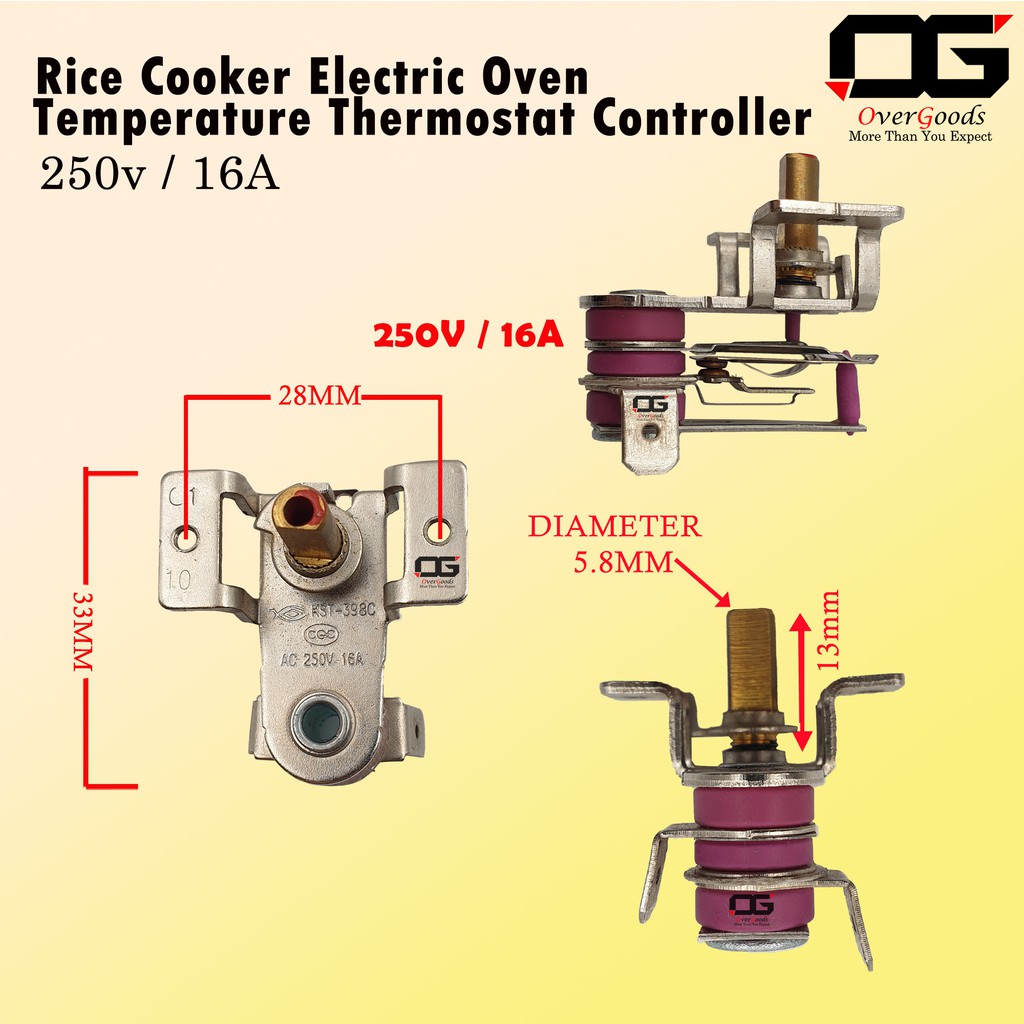 Oven Thermostat KST-98E 16A 250V 电烤箱气温控器 Thermostat Temperature ...