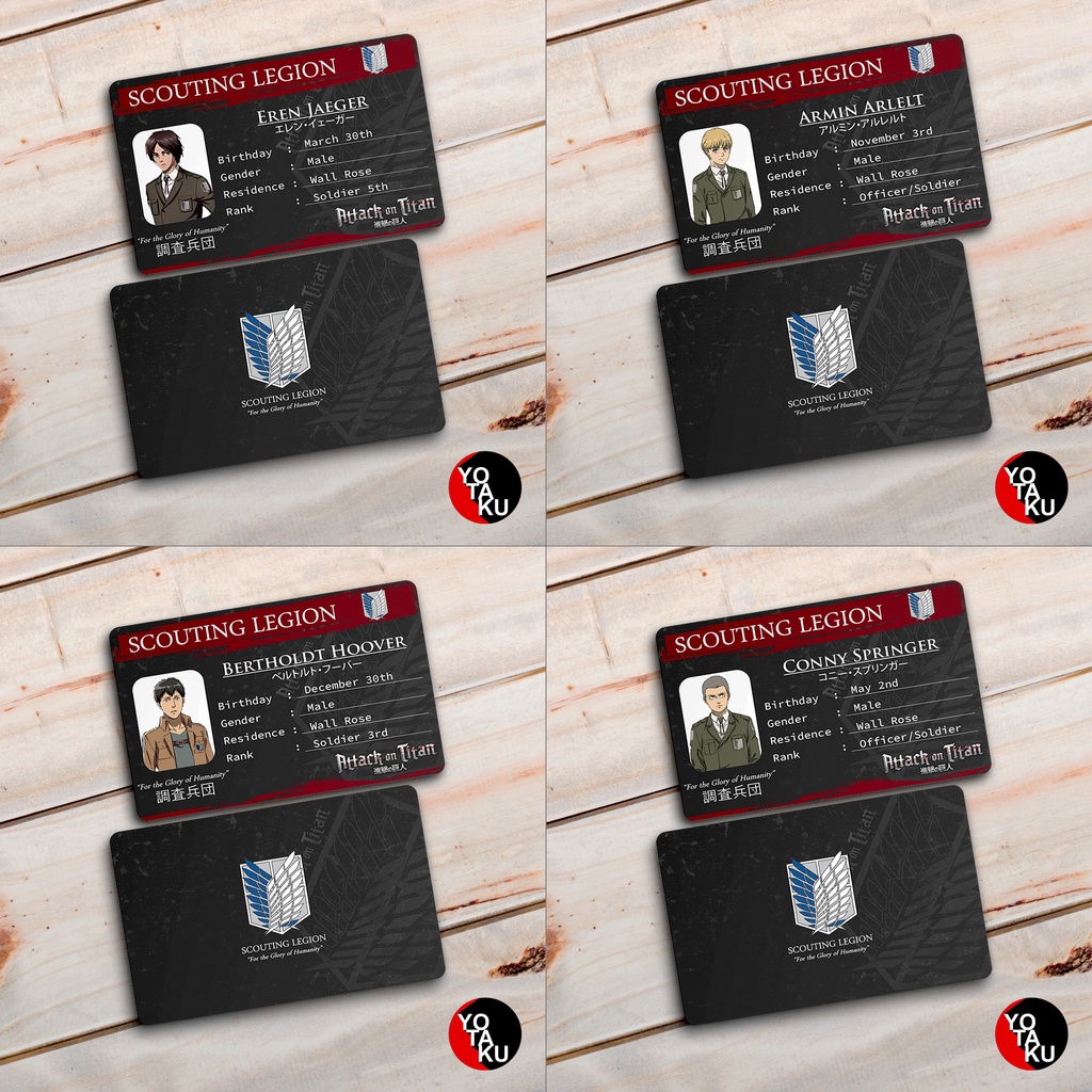 Attack ON TITAN Scouting Legion Anime ID Card Can Customize Name ...