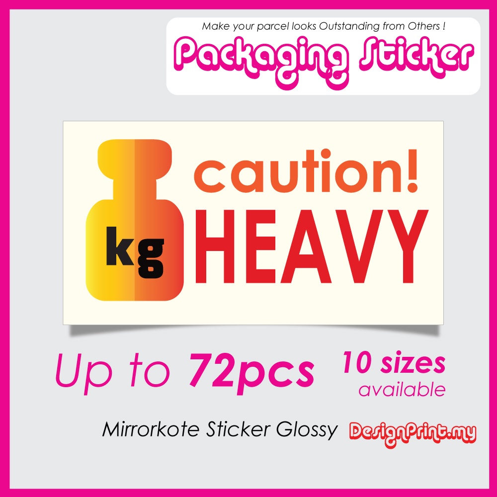 Caution Heavy Packaging Fragile Sticker | Stiker Hati-hati Berat ...