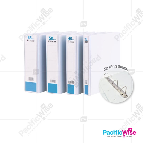 Fail Cincin PVC A4 Ring File – White Binder 4D Ring 25mm 40mm 50mm 65mm ...