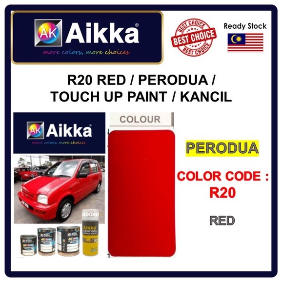 AIKKA Automotive Paint / Perodua R20 RED / Touch Up Paint / DIY Cat ...