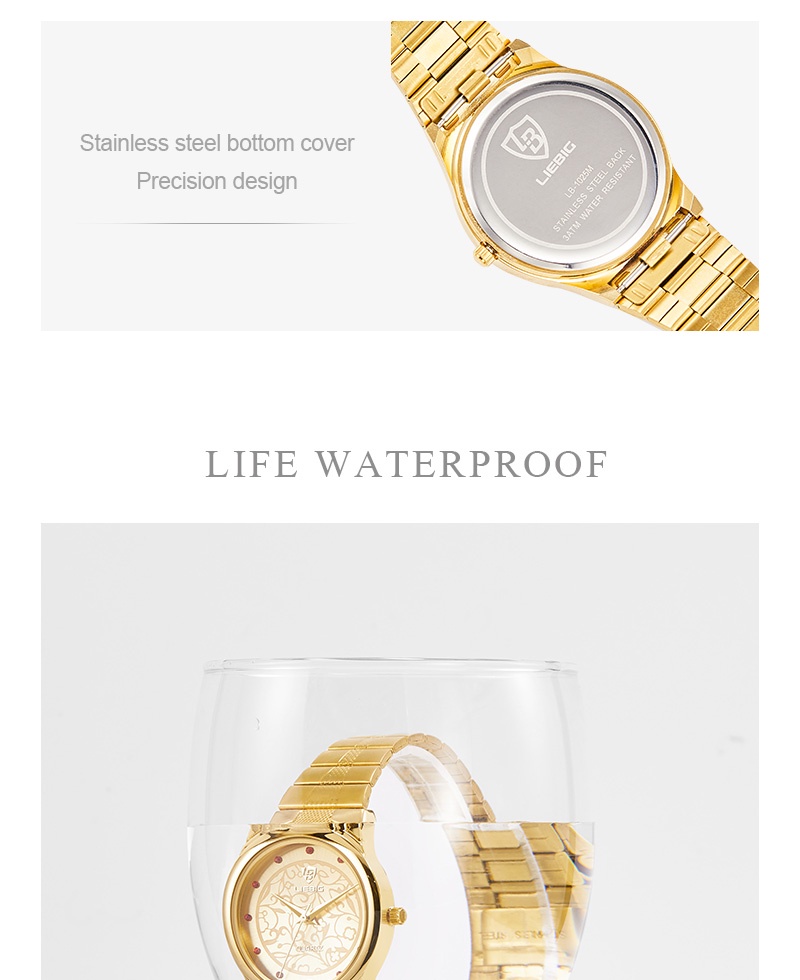 LIEBIG Quartz Watch Stainless Steel Couple Watch 30M Waterproof ...