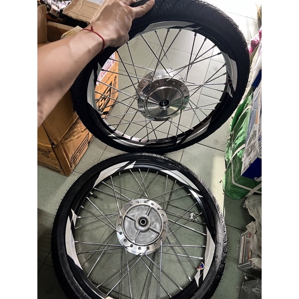 ALLOY RIM THUNDER FALCON ARGON MOTOR DREAM EX5 W100 SEKALI TYRE SET ...