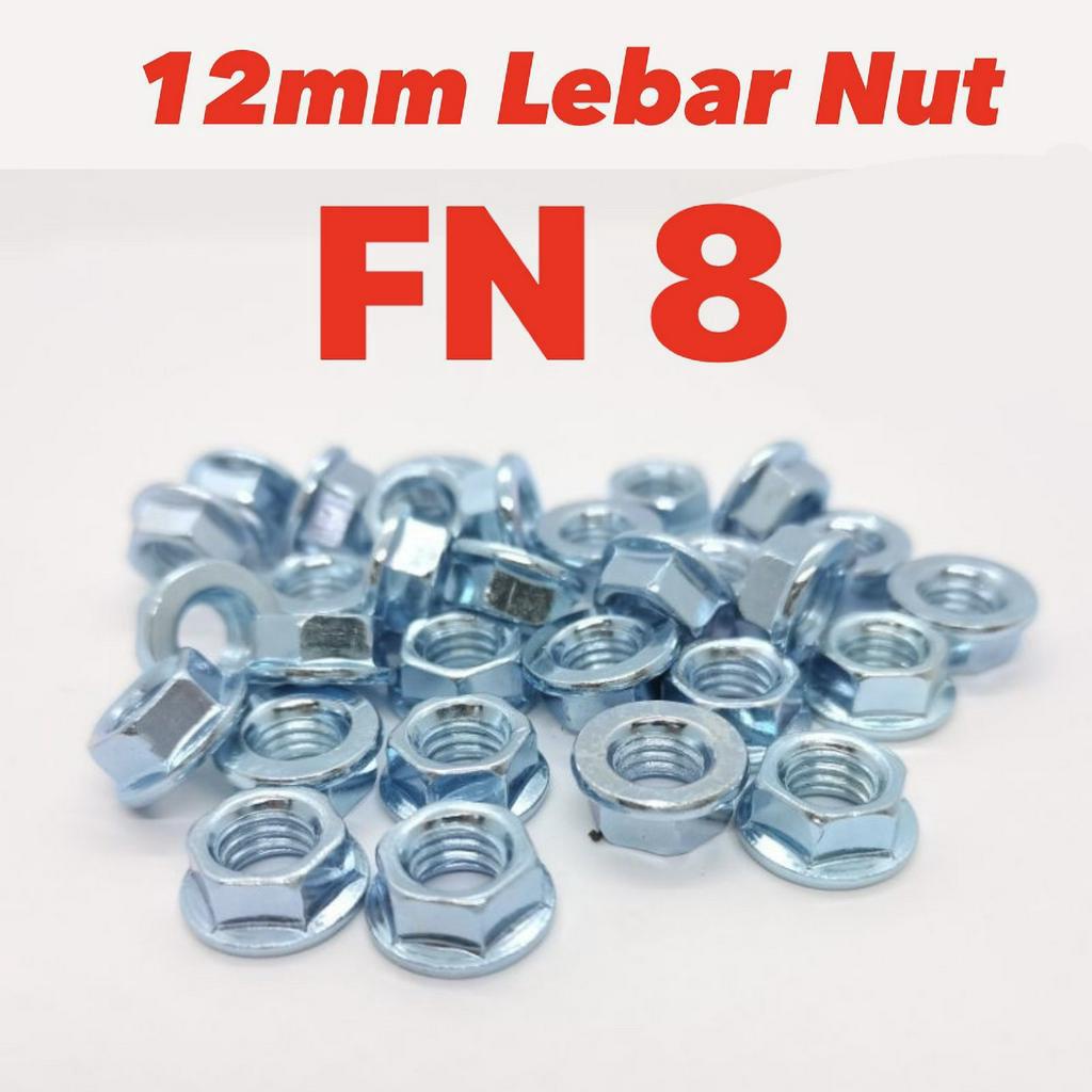 FN 8 (12) NUT // 12MM NUT LEBAR / NUT SIZE 12MM SCREW LEBAR M8 NUT ...