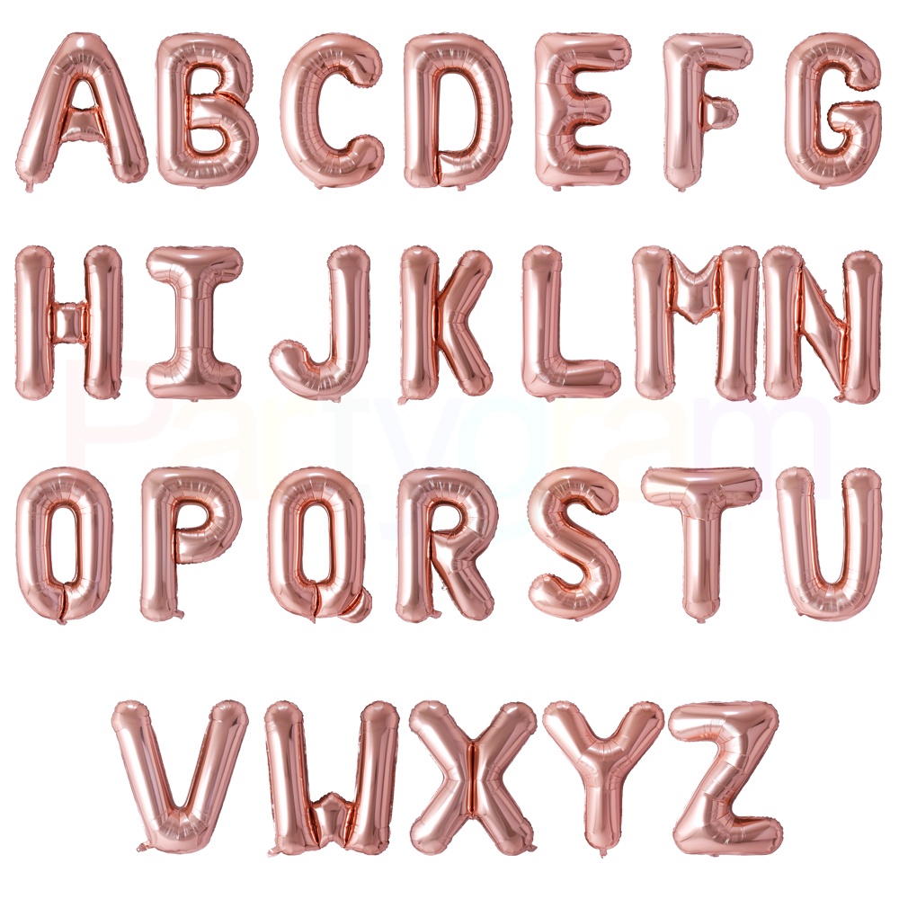 (A-Z) Premium Quality 16 Inch Alphabets Rose Gold Foil Balloon ...