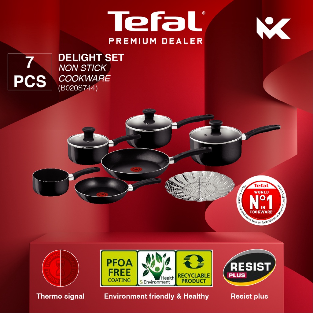 Tefal Delight Cookware Set - Black (7 Pcs) B020S744 | Shopee Malaysia
