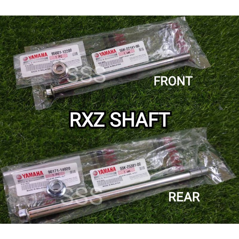 YAMAHA RXZ ORIGINAL AXLE SHAFT FRONT REAR WHEEL SHAFT SET NUT BATANG ...