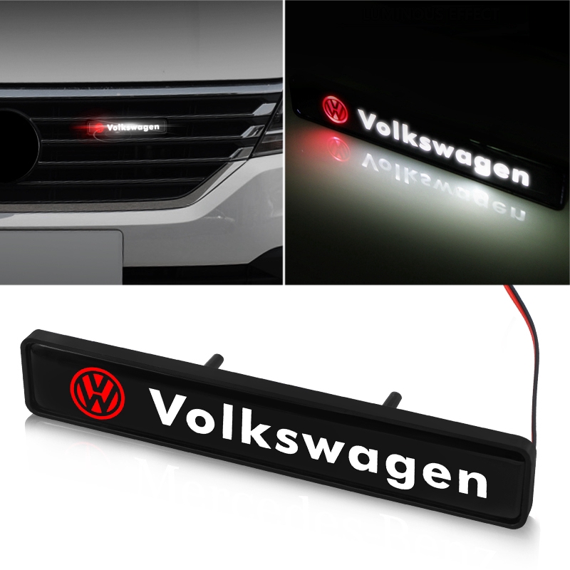 With LED light Car Front Grille Emblem Badge Stickers For Volkswagen VW ...