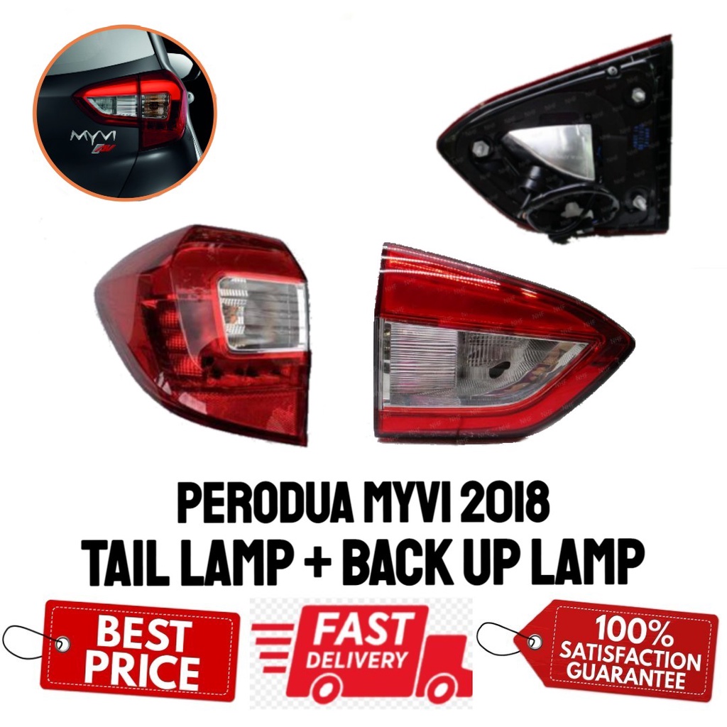 PERODUA MYVI GEN3 2018 TAIL LAMP BACK UP LAMP (RED/WHITE) | Shopee Malaysia