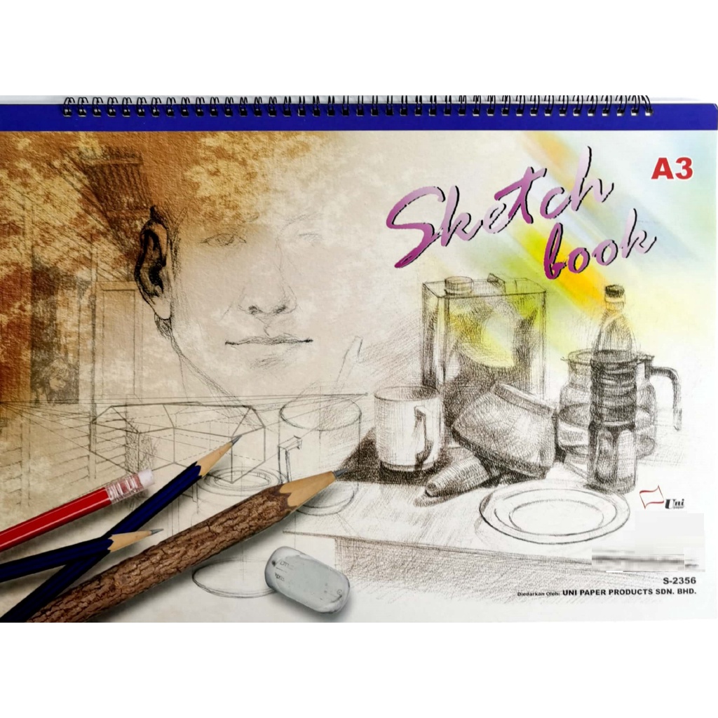 ( READY STOCK ) UNI PAPER SKETCH BOOK A4 A3 BUKU SENI DRAWING BOOK ...