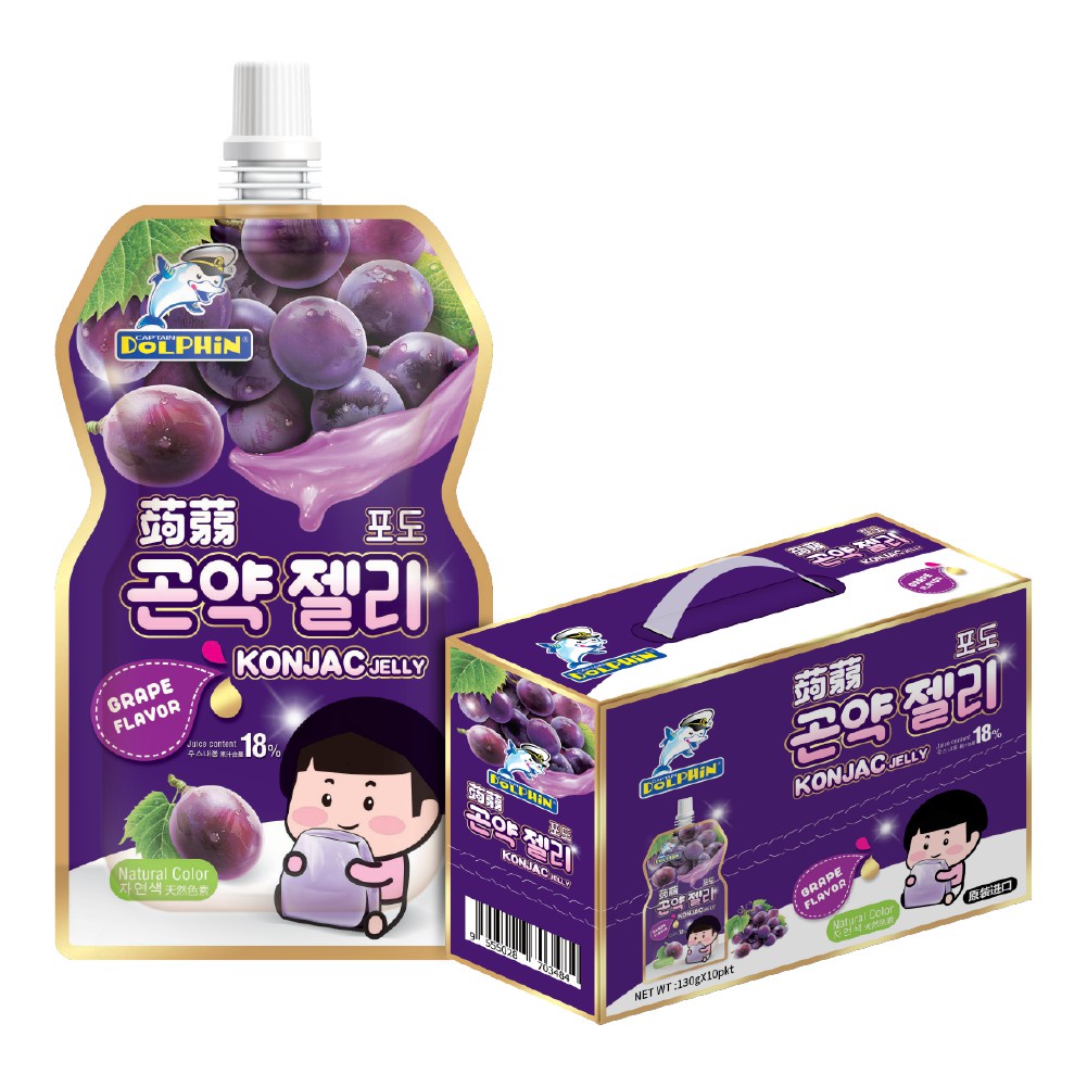 【HALAL】Dolphin Konjac Jelly Drink with Grape / Lychee / Peach / Mango ...