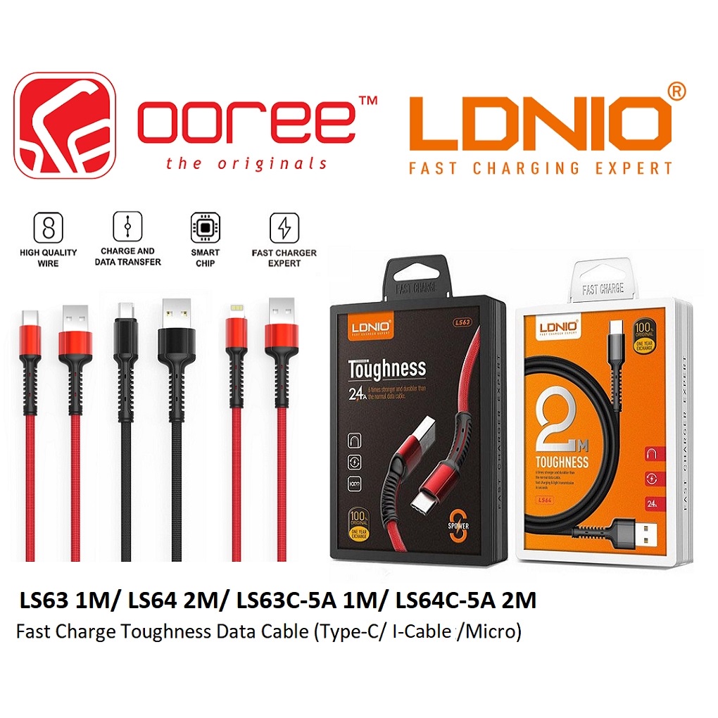 LDNIO LS63 1M / LS64 2M 2.4A / 5.0A I-CABLE / ANDROID MICRO USB CABLE ...