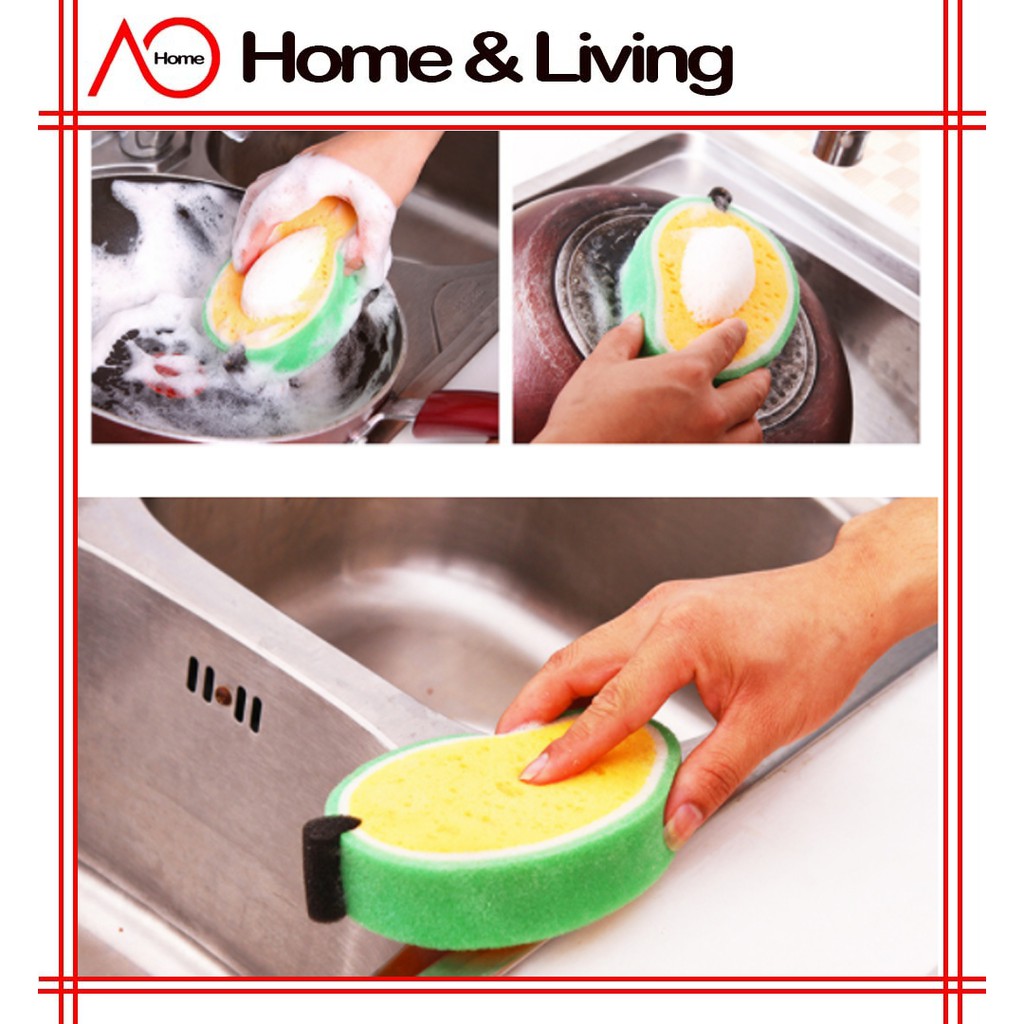 AO Home Creative Fruit Thick Sponge Cloth Strong Decontamination ...