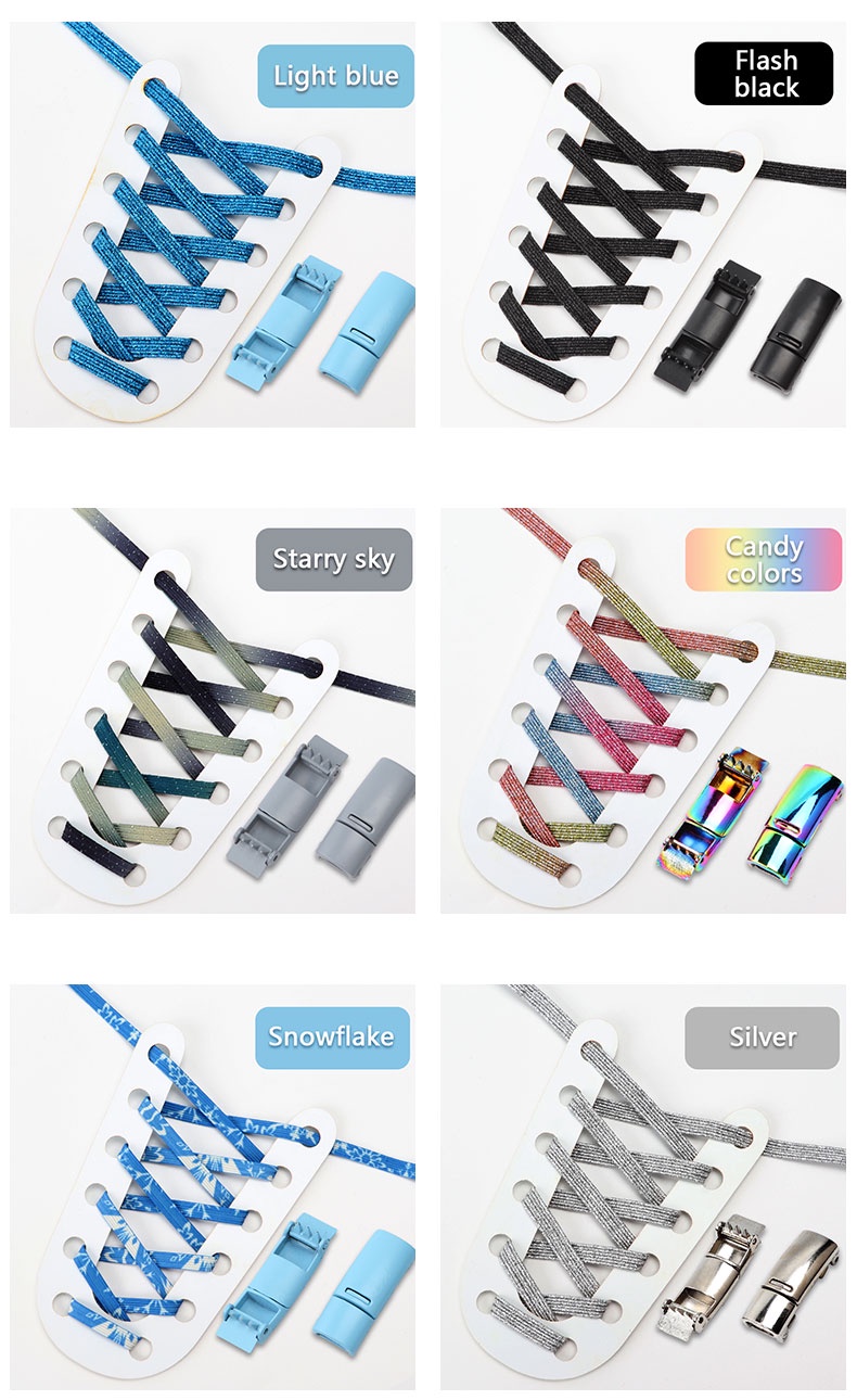 1 Pair Magnetic Buckle Shoelaces No Tie Shoe Laces for Sneakers Flat ...