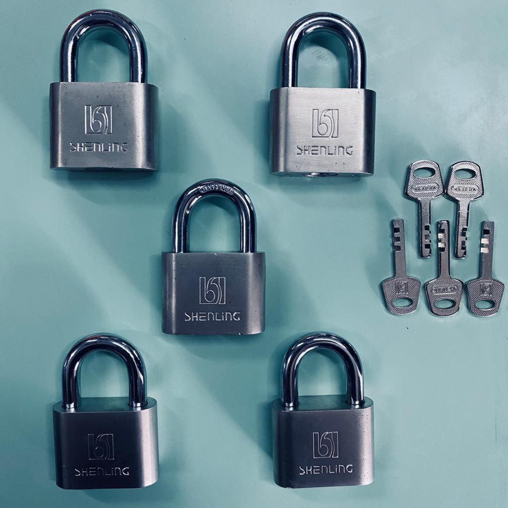 5pcs ~ 4pcs 40MM Shenling Security Chrome Brass Padlock 白钢挂锁头 Key Alike ...