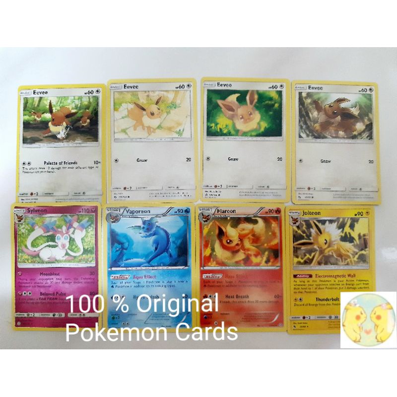 Pokemon Card TCG : Eevee evolution set pokemon card (flareon,jolteon ...