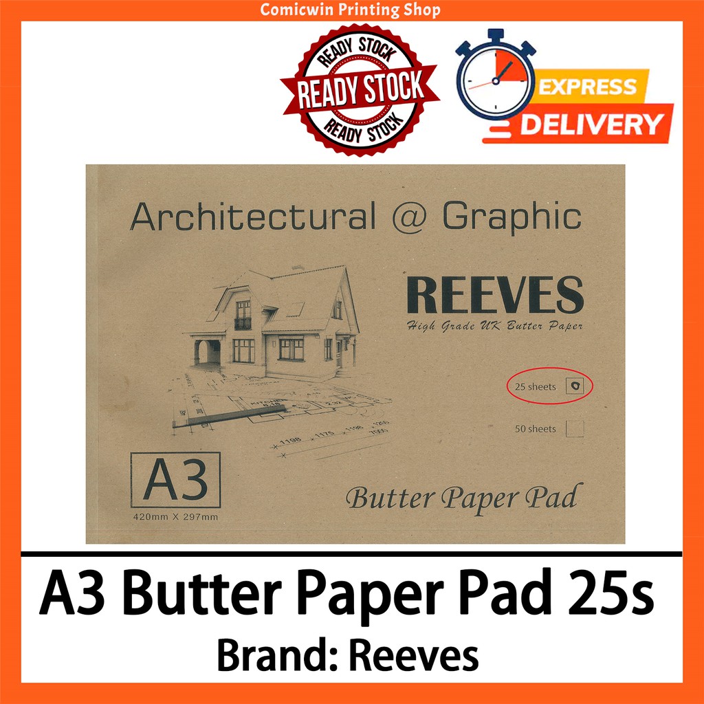 Reeves A3 Butter Paper Pad - 25 sheets | Shopee Malaysia