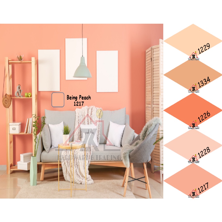 Interior Paint Exterior Peach Indoor Outdoor Cream Cat Dinding Rumah ...
