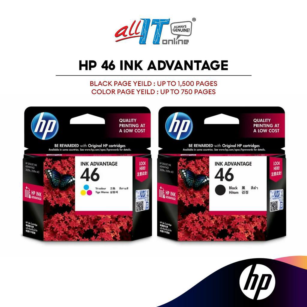 HP 46 Ink Cartridge (Black/Color) (CZ637AA / CZ638AA ) | Shopee Malaysia