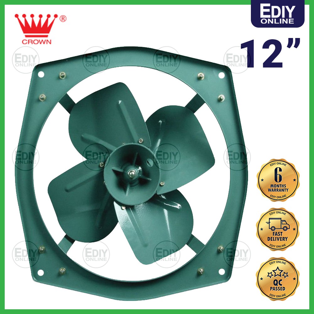 Crown Heavy Duty Industrial Exhaust Fan Wall Mounted ( 12" ) FP30 12 ...
