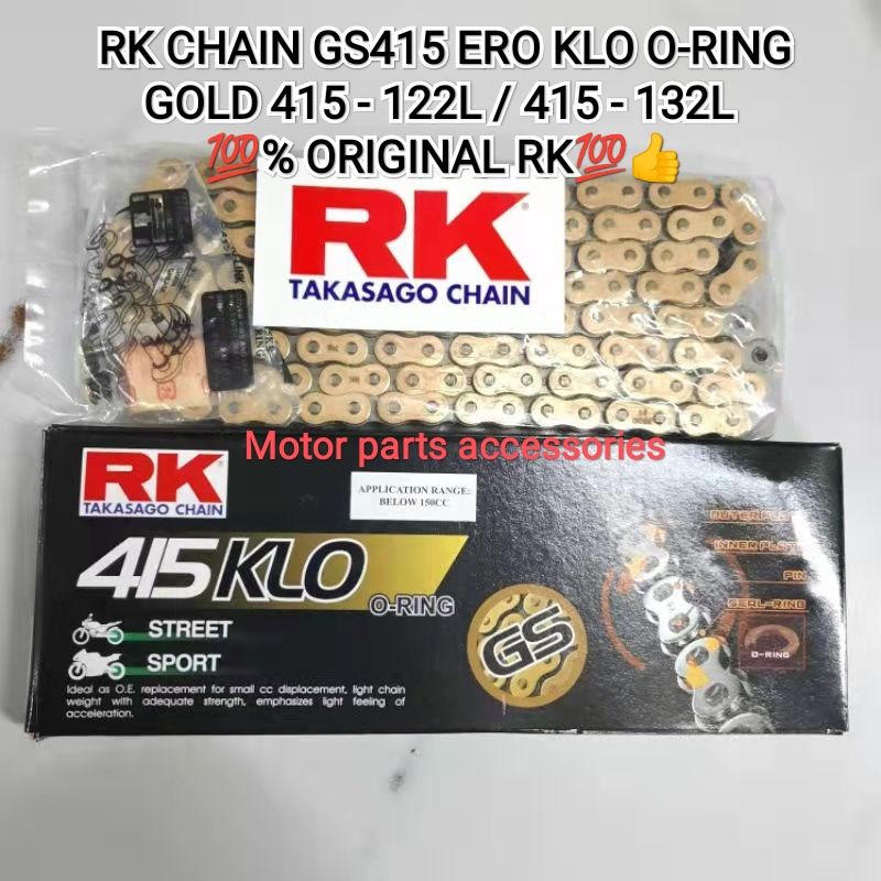 RK CHAIN GS415 ERO KLO O-RING GOLD 415 - 122L / 415 - 132L 💯% ORIGINAL ...