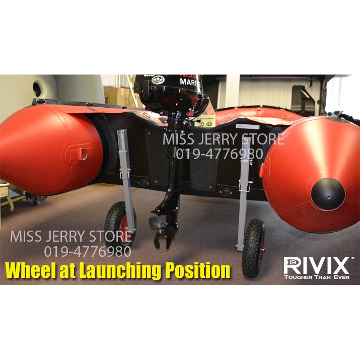 💥🔥 READY STOCK Inflatable Boat Tyre Wheel Rear Trolley Foldable Tires ...