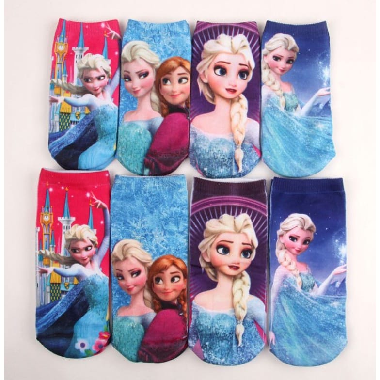 3D cartoon printed socks girl boy kids princess Little Pony Frozen ...