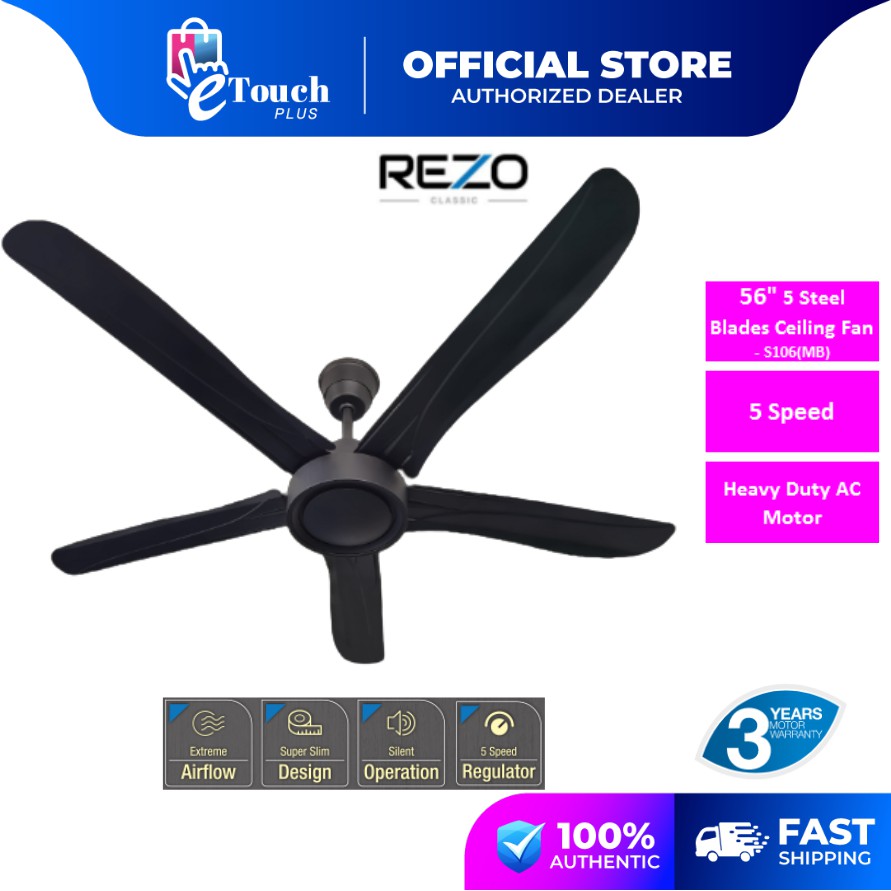 REZO Regulator Heavy Duty AC Celing Fan 5 Speed Strong Wind High ...
