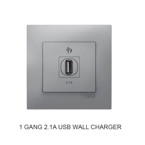 Schneider Vivace KB31USB 2.1A USB Charger - Silver SIRIM APPROVE ...