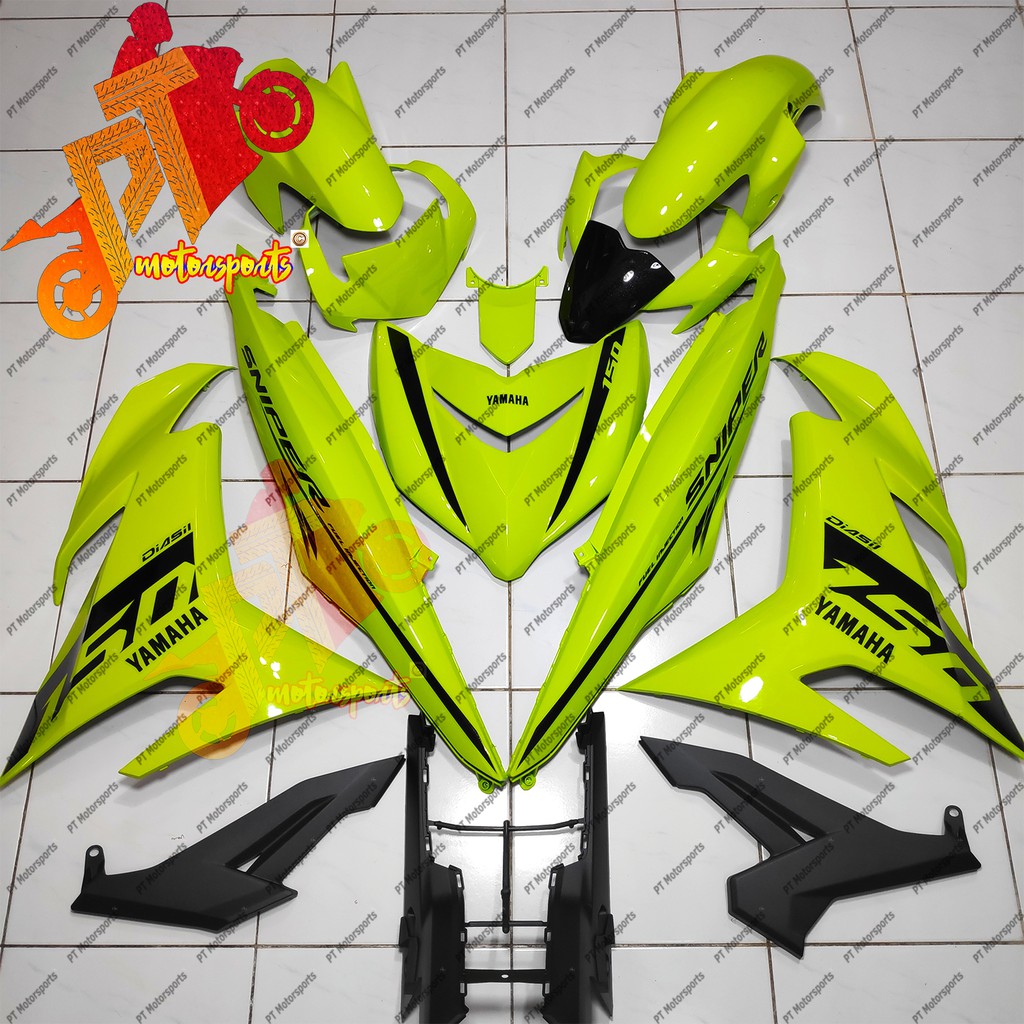 Yamaha Y15ZR Y15 Cover Set Fluorescent Green Transparent Sniper Gp V1 ...