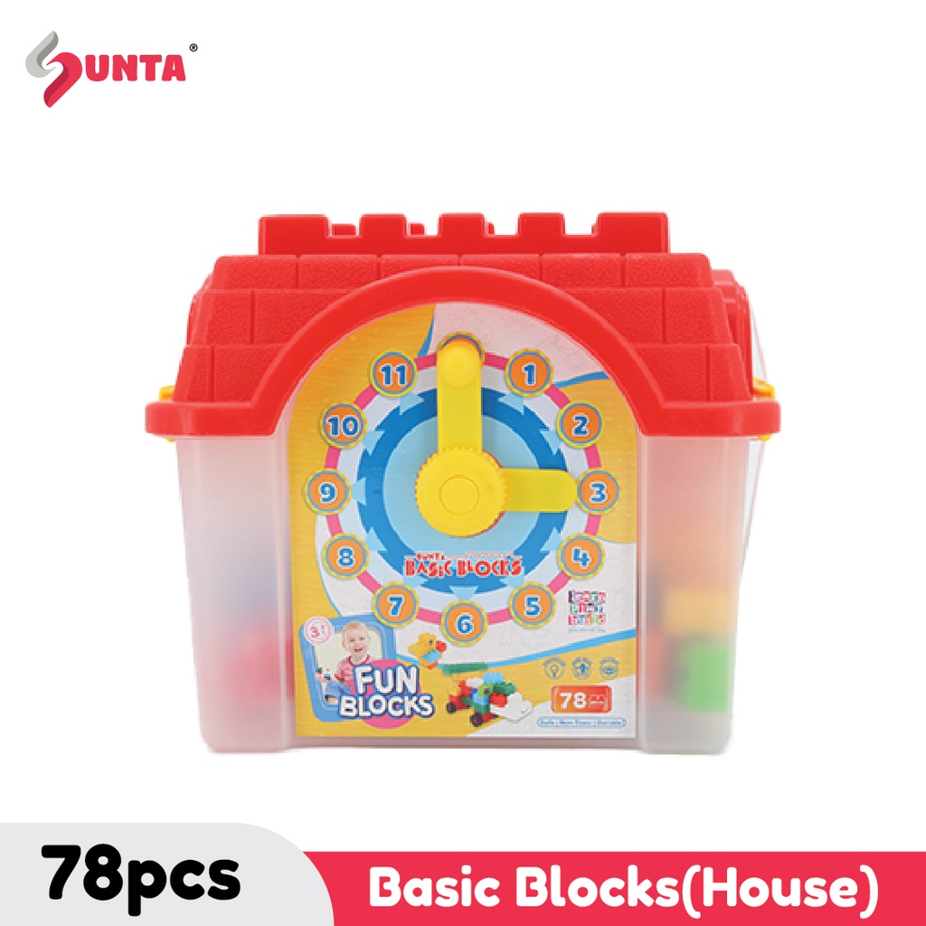 SUNTA Basic Building Blocks with Castle Storage Box (78pcs) | Shopee ...