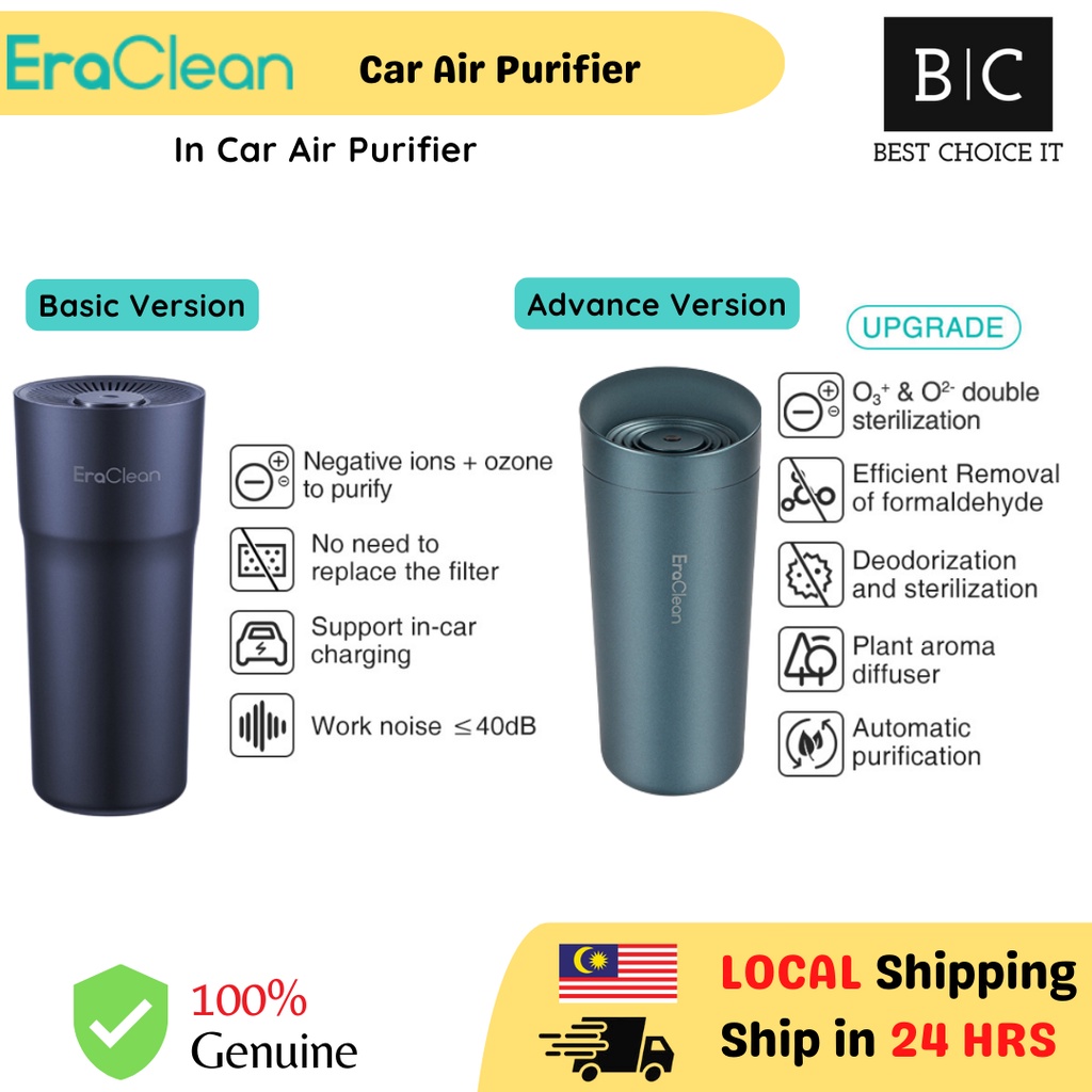 Eraclean Car Air Purifier Ionizer Negative Ion Generator Air Cleaner ...