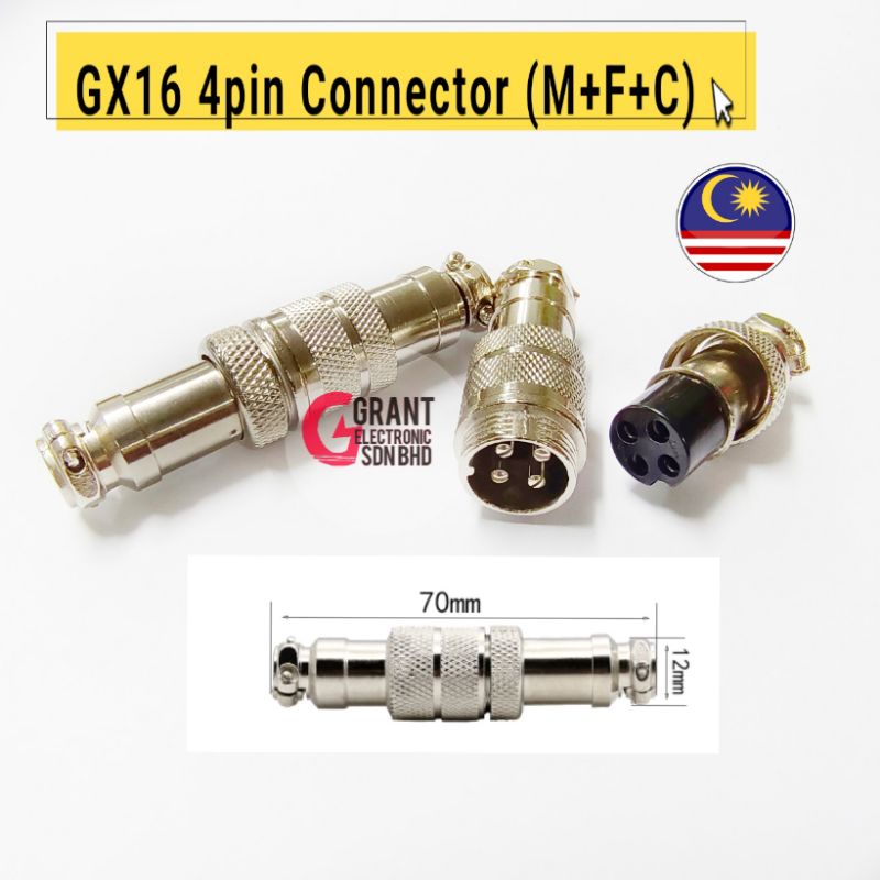 GX16 - 4 Pin Male & Female Chassis Wire Panel Aviation Connector 4pin ...
