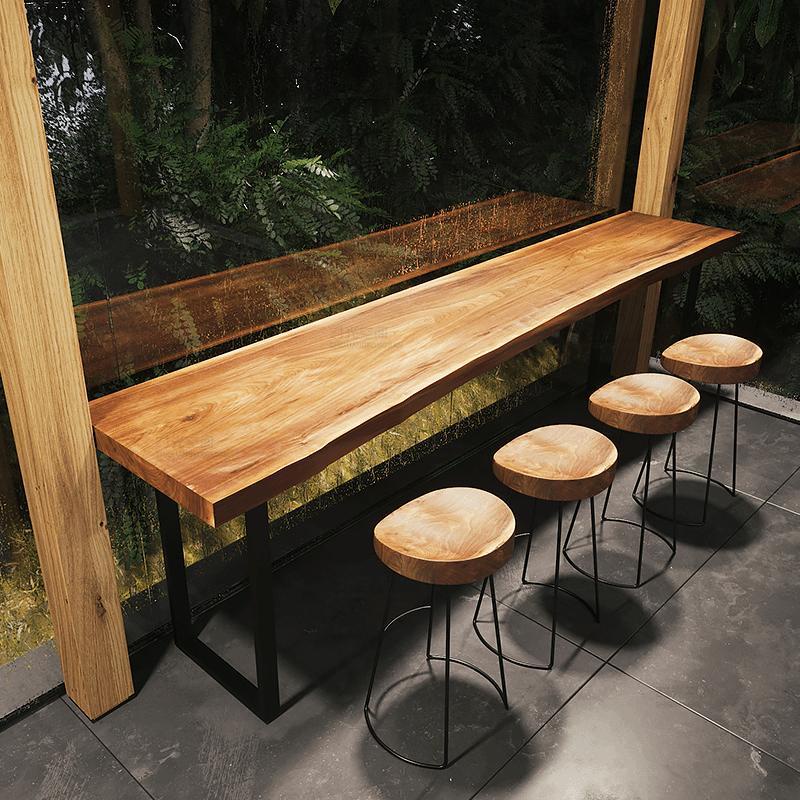 Bar table solid wood home against the wall long high-footed bar table ...