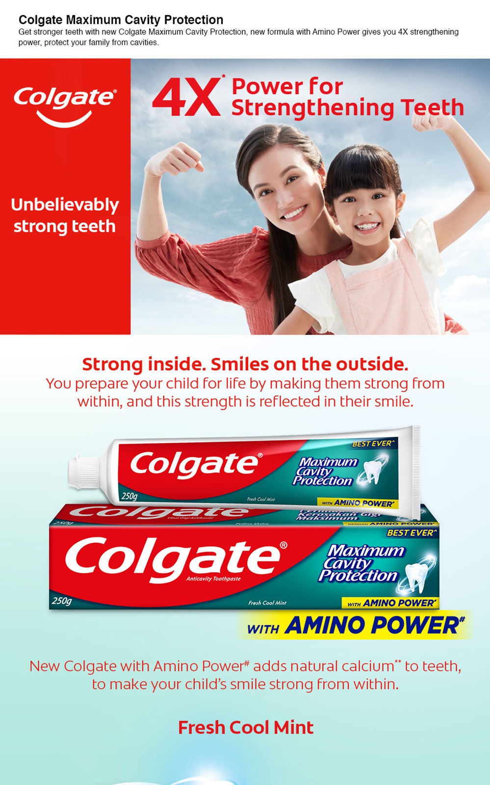 Colgate Maximimum Cavity Protection Fresh Cool Mint 50g + Colgate Extra ...