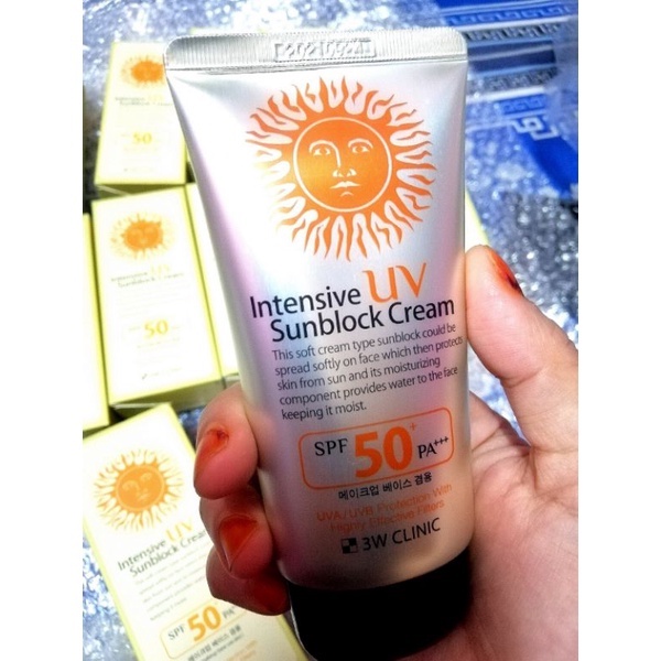 3W CLINIC INTENSIVE UV SUNBLOCK CREAM SPF 50 PA+++ 70ML | Shopee Malaysia