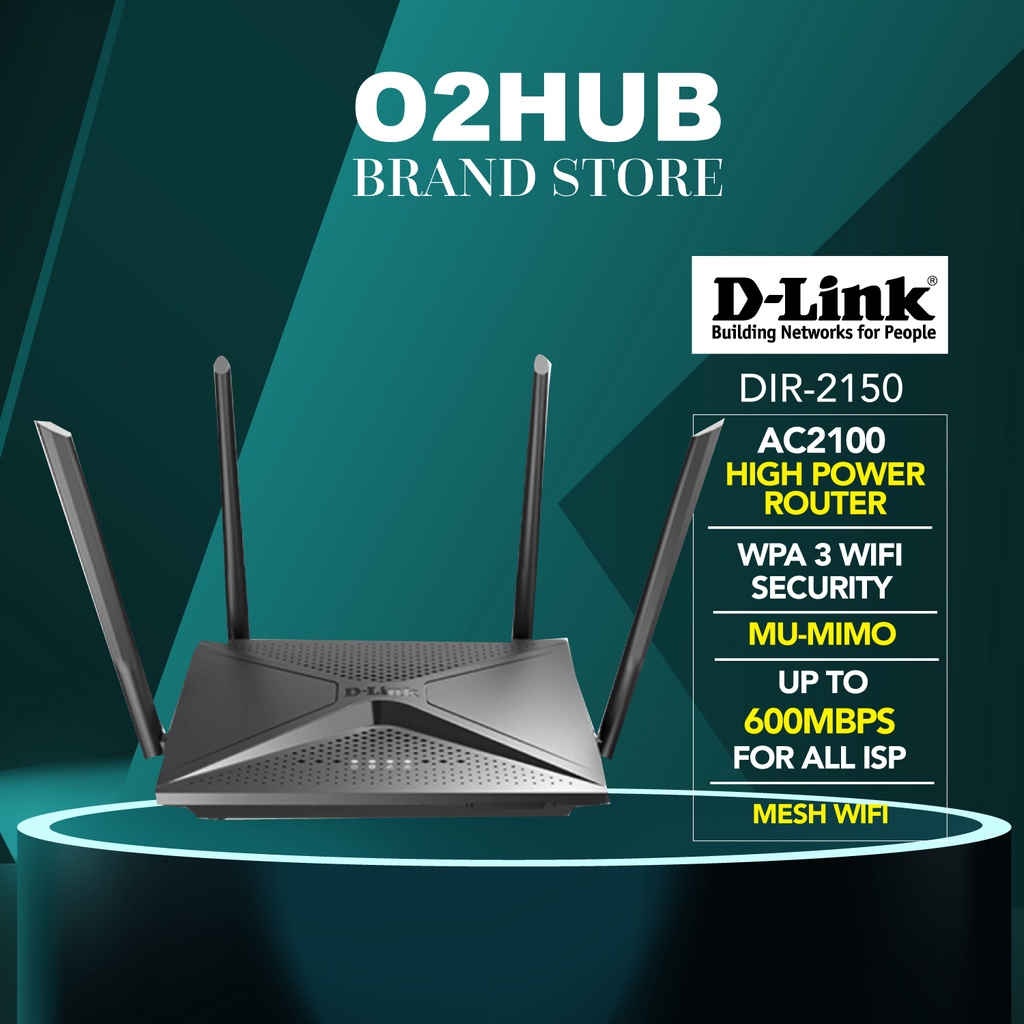 D-Link DIR-2150 AC2100 High Power Mesh WiFi MU-MIMO Gigabit Router Dual ...