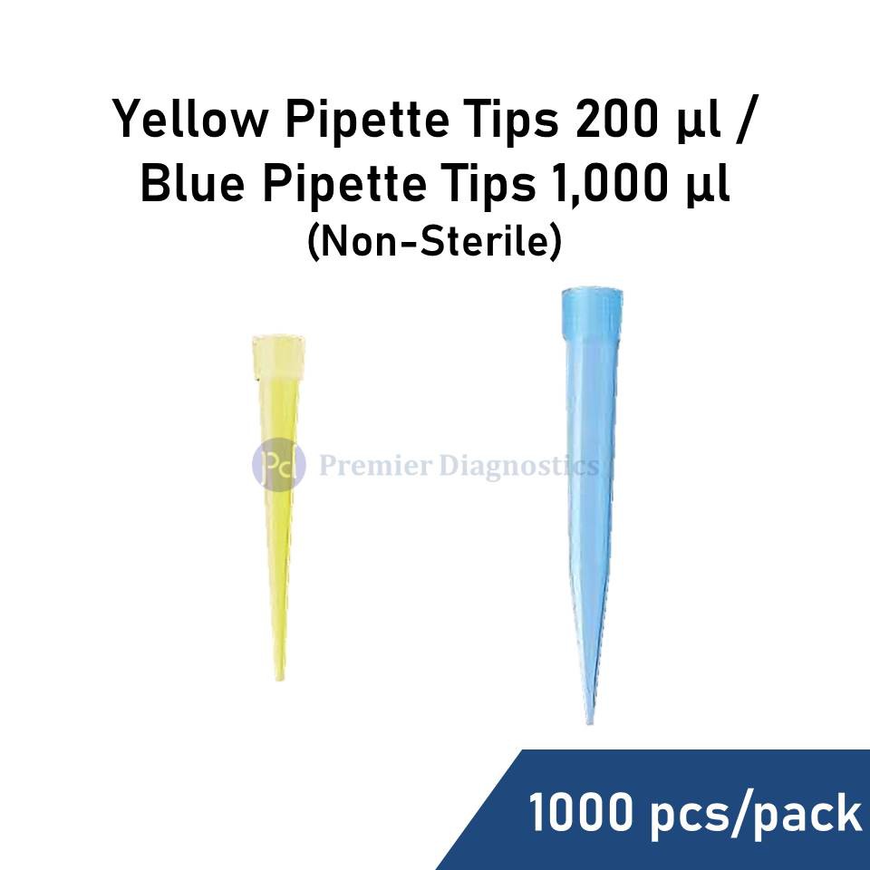 Non-Sterile Disposable Yellow Pipette Tips 200ul / Blue Pipette Tips ...