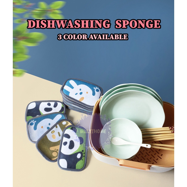 [NEW] Cute Kitchen dishwashing Sponge Double sided with hanger | Shopee ...