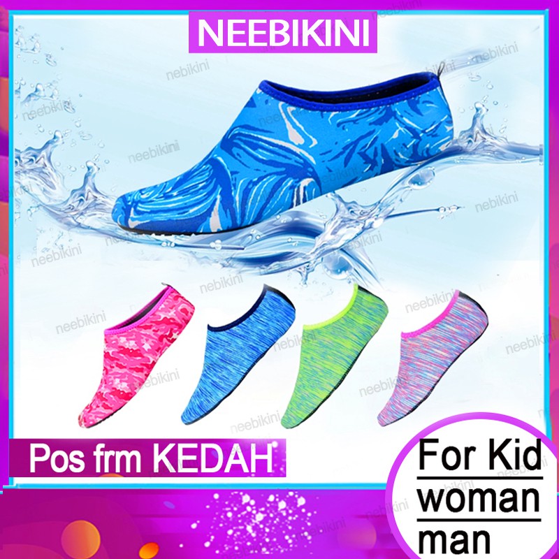 J1 Adult Swimming shoes kid swim sock beach shoes kasut renang dewasa ...