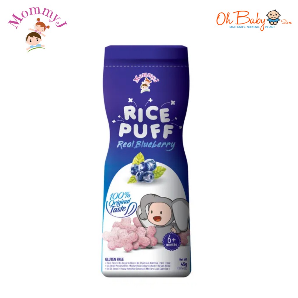 MommyJ Pure Rice Puffs Real for 6m+ - Apple/Banana/Blueberry(45g ...