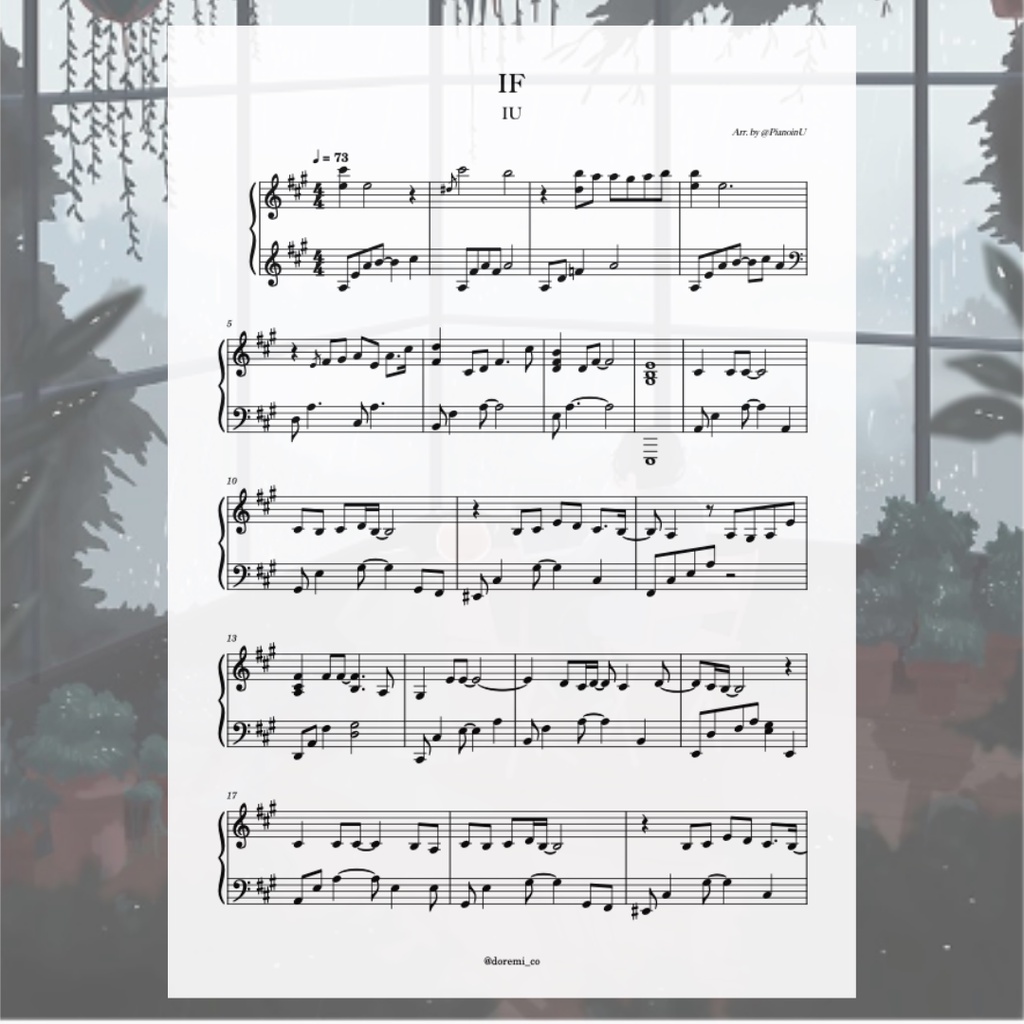 TaeYeon IF Hong Gildong Top Korean Drama OST 쾌도홍길동 💜 Piano Sheet Music ...