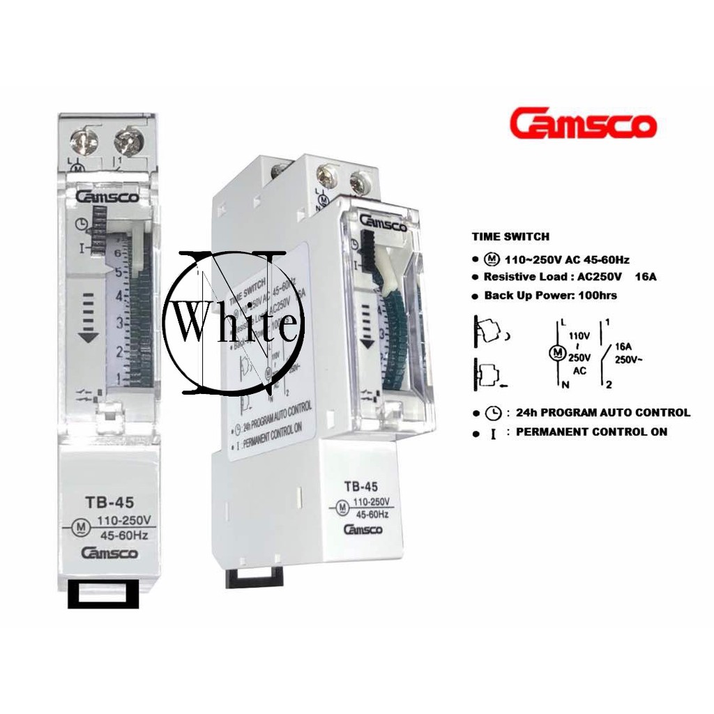 CAMSCO🇹🇼 TB45 24hrs Analog Time /EMANN SUL180a Timer Switch [Single ...