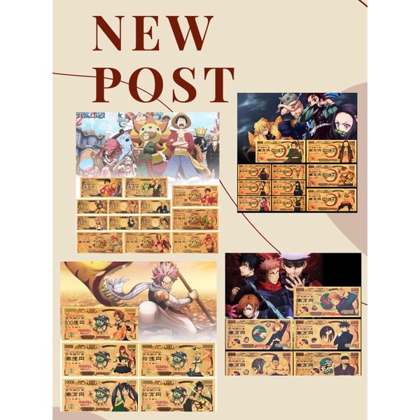 🔥READY STOCK🔥动漫纪念钞 Anime Gold Banknote 动漫收藏纪念钞 纪念金票 One Piece-Fairy ...