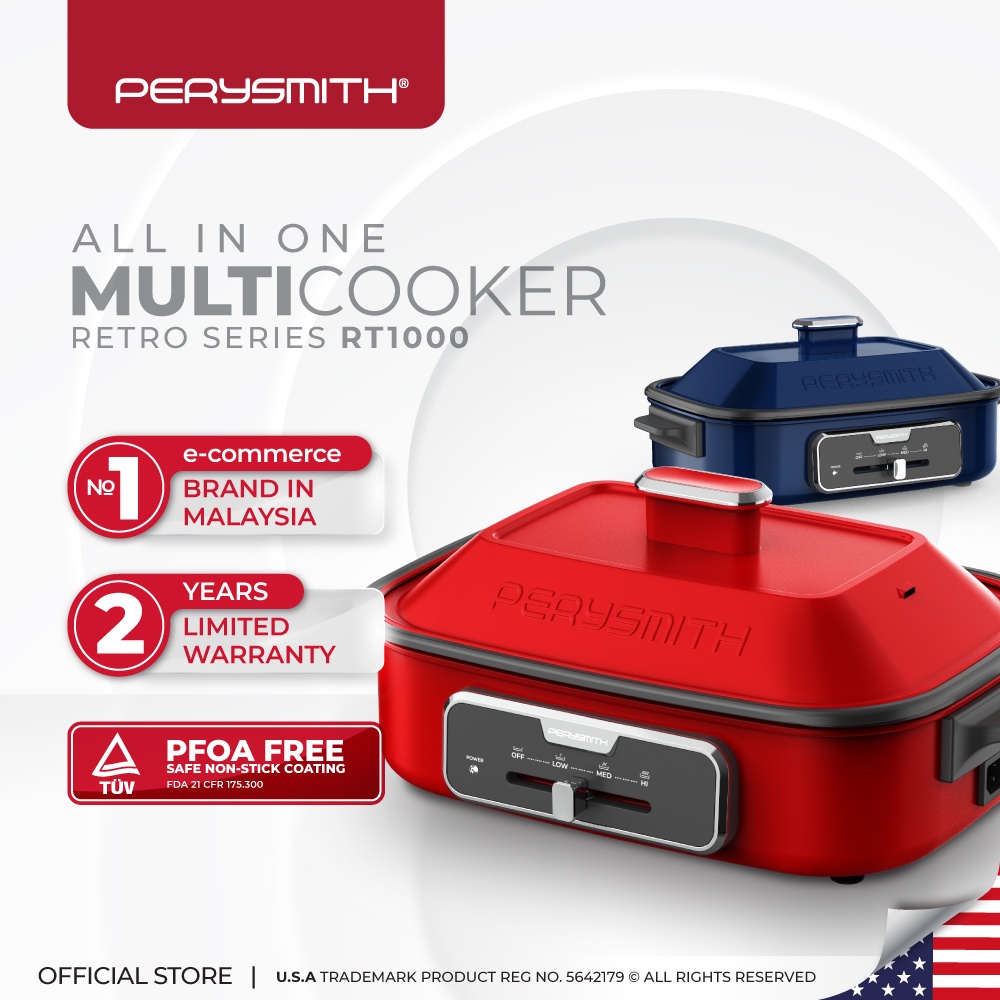 PerySmith All-In-One Multi Cooker Retro Series RT1000 | Shopee Malaysia