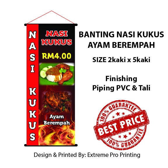 BANTING & BANNER NASI KUKUS AYAM BEREMPAH (SIZE 2X5/5X2/8X2/10X2 ...